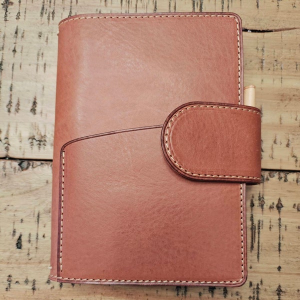 A7, Pocket 6 Rings Leather Binder, Filofax Pocket Planner, Veg Tan ...