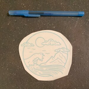 Mountain Ocean Waves Vinyl Decal Car Decal Window Decal Adventure Lover ...