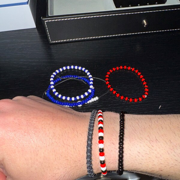 Red Bead Bracelet | Red and Black Bracelet | Red Friendship Bracelet ...