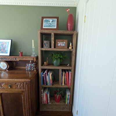 Industrial Style Bookcase Scaffold Board on Steel Tube, Reclaimed ...