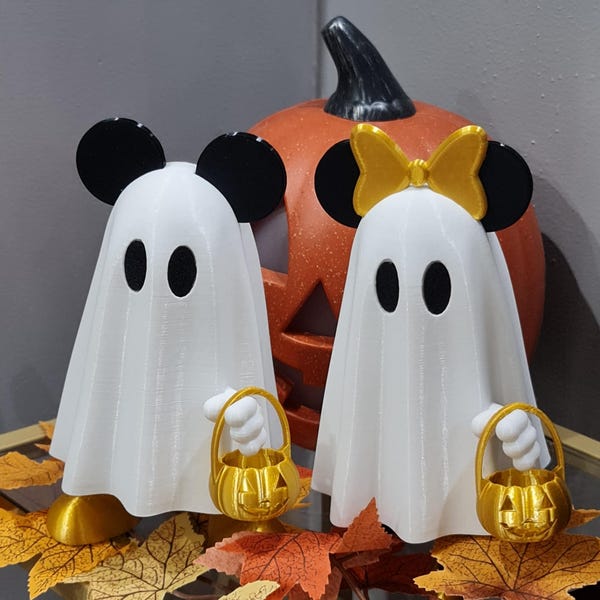 Mickey and Minnie Mouse Ghosts/ Halloween Decor/ Ghost Decor/ Mouse ...