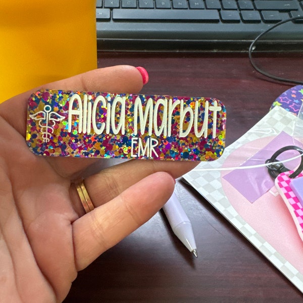 Personalized Engraved Acrylic Name Tag, Magnetic Name Badge, Teacher ...