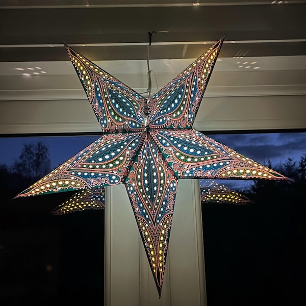 Blue Star Lantern | Star Light | Christmas Decor | Christmas Window ...