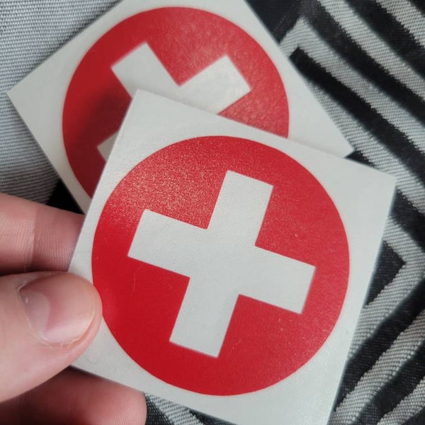 Medical Round Cross Logo Decal, Sticker, Medical Emergency Sticker, Car ...