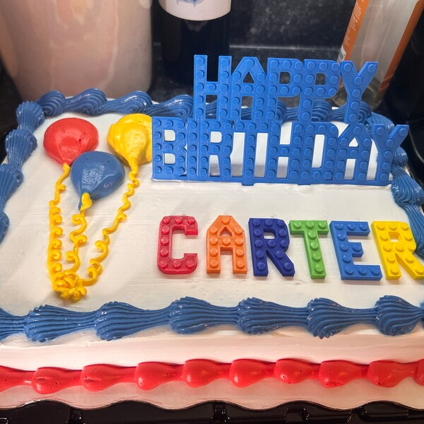 Kids Birthday Cake Name Sign | Tiny Brick Letters for Cake | Cake ...