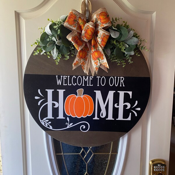 Fall Front Door Decor | Fall Door Hanger | Fall Welcome Sign | Seasonal ...