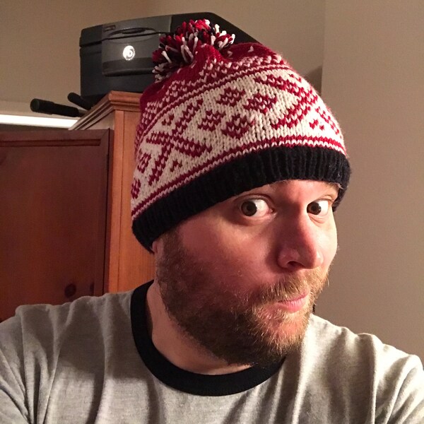 Handmade Norwegian Nordic Ski Hat. Wool Yarn. Great Winter Hat. Warm ...