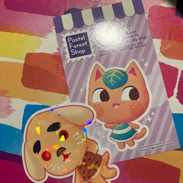 Benjamin Animal Crossing Cute Vinyl Sparkly Star Holographic Sticker - Etsy