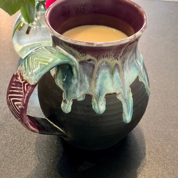 12 Oz Medium Mug, Porcelain, Texture, Ceramic Mug, Pottery Mug, Tea Mug ...