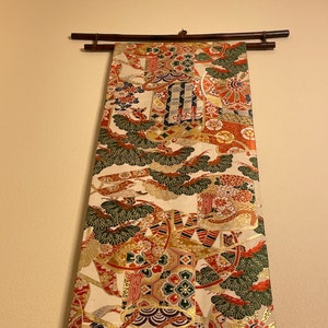 Japanese Obi / Textile Display Hanger Bamboo With Blue Box. - Etsy