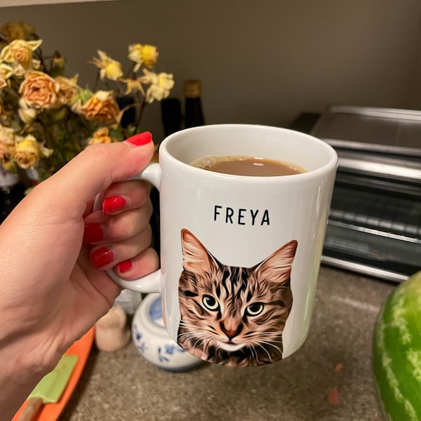 Custom Cat Mug - Personalized Cat Mug With Photo & Name - Custom Pet ...