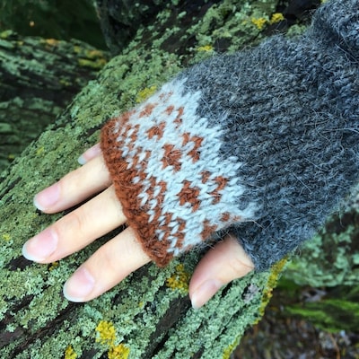 PDF PATTERN Wood Folk Fingerless Mittens S / L Sizes - Etsy