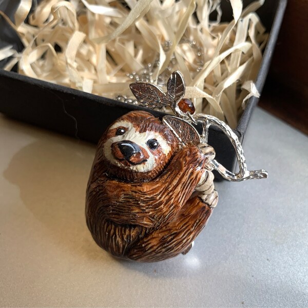 Sloth Necklace, Sloth Spirit Animal Charm, Sloth Jewelry, Sloth Pendant ...