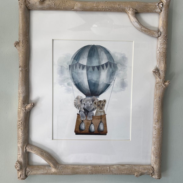 Hot Air Balloon Nursery Print, Travel Nursery Decor, Animal Balloon Art ...