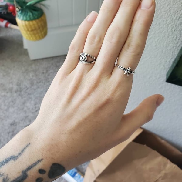 Evil Eye Sterling Silver Ring Handmade Solid Medieval 925 Unique Unisex ...