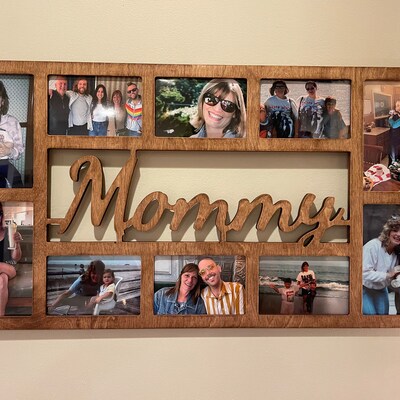 Family Name Photo Frame Collage, Personalized Family Room Wall Decor ...