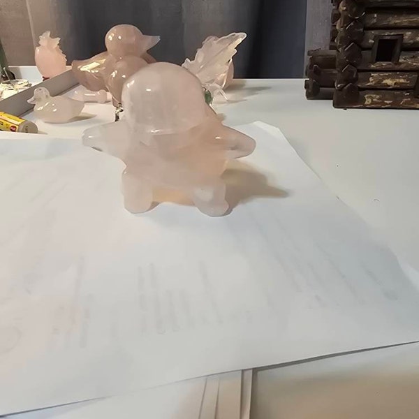 Spirited Away Chibi No Face in Bathhouse Pool - Rose Quartz Carving (0 ...