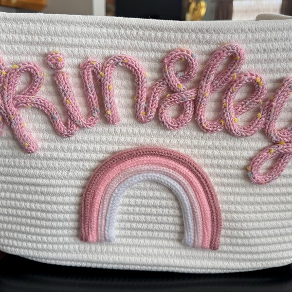 Personalized Name Basket (name Only) | Customized Rope Basket | Custom ...