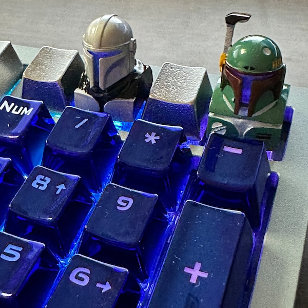 The Mandalorian Boba Fett Backlit LED Keycap Handmade Resin Custom ...