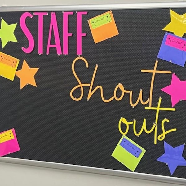 Shout Outs Bulletin Board Kit Staff Appreciation Shout Out Card ...