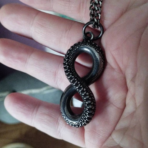 Midgard Serpent Necklace, Infinity Knot Viking Jormungandr Pendant ...