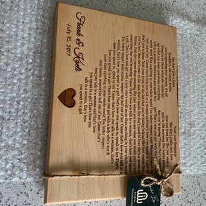 Wedding Song Lyrics Engraved, Wooden Anniversary Gift, First Dance ...