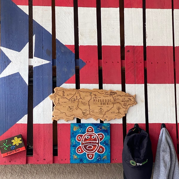 Personalized Puerto Rico Cutting Board landmarks Puerto Rico Bamboo ...