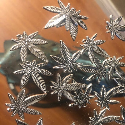 50pcs Leaf Charm Weed Charms Antique Silver Tone 20x16mm Cf0868 - Etsy
