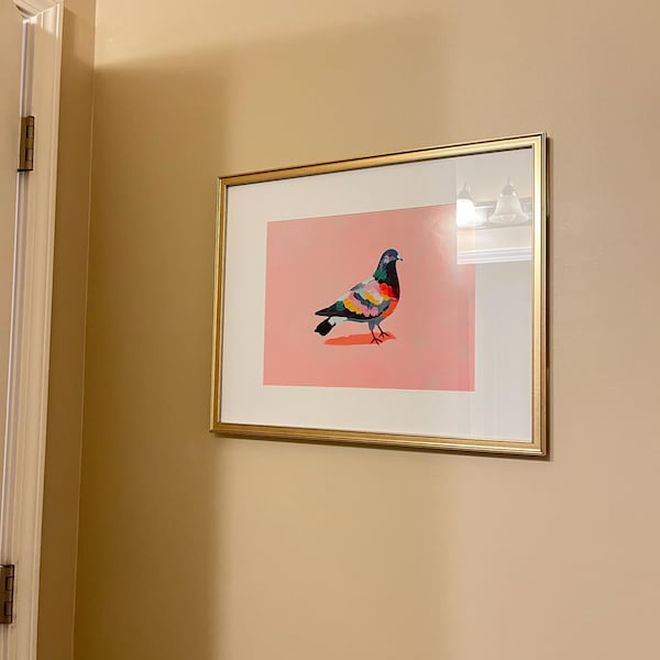 Pink Birds & Butterflies Art Print | Abstract Painting | Girl Apartment ...