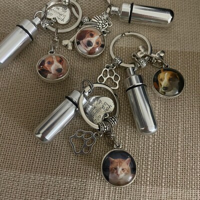 Cremation Key Ring With Custom Photo and Cremation Urn Loss of Family ...