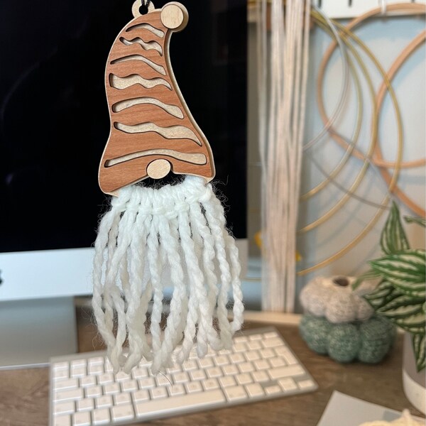 Gnome Ornament Macramé Beard | Gnome Ornament SVG | Christmas Gnome ...