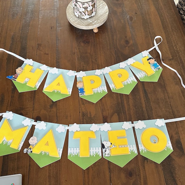 Charlie Brown Birthday Banner - Etsy