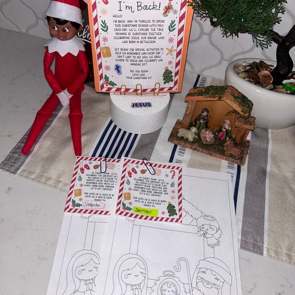 Printable Christ-centered Elf Kit - 24 Days of Elf Notes and Activities ...
