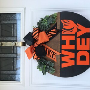 Cincinnati Bengals Door Hanger WHO DEY Football Door Sign - Etsy