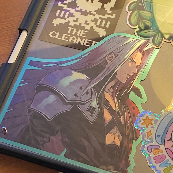 Stylized Cloud Strife Sephiroth Sticker, Final Fantasy 7, FFVII Glossy ...