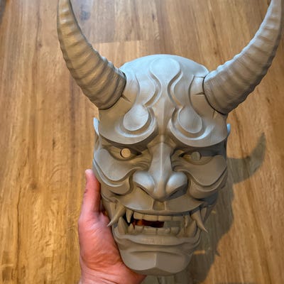 Dark Red Hannya Mask, Japanese Warior Mask, Hand Made, Gift for Him, Oni Mask - Etsy