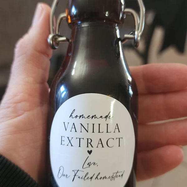 Vanilla Extract Labels, Homemade Vanilla Labels Front and Back ...