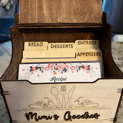 Recipe Box Svg Recipe Card Box 4 X 6 With Dividers Glowforge Laser Cut ...