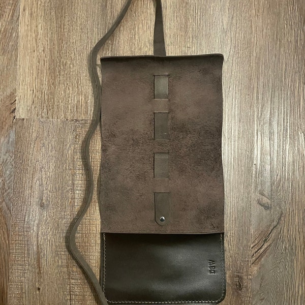 Leather Cord Organizer, Custom Embossed Cable Roll, Travel Charger ...