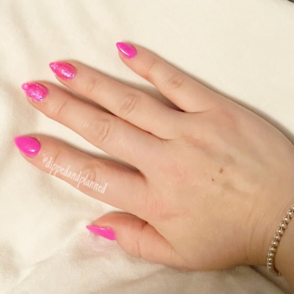 TAINTED LOVE- Pink Glitter Dip Powder, Pink Neon Glitter, Neon Pink ...