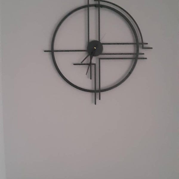 Minimalist Oversized Wall Clock, Mesh Wall Clock, Modern Large Wall ...