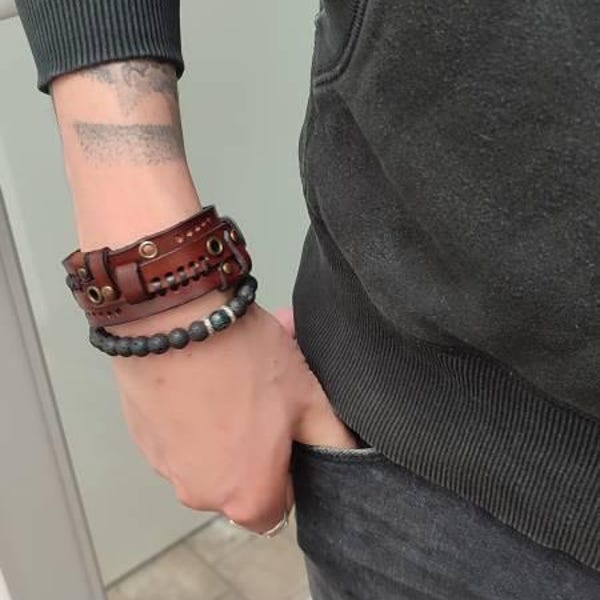 Thor Hammer Black Leather Bracelet, Thor Mjolnir Geniune Leather Cuff ...