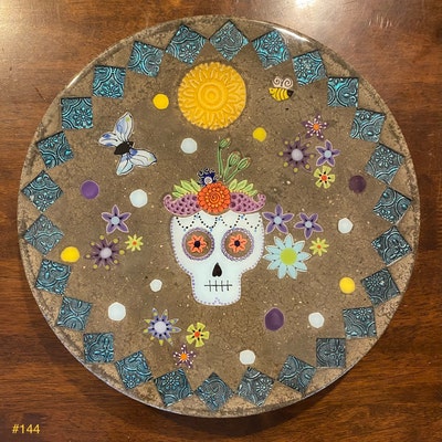 Handmade Ceramic Adirondack Chairs With Campfire and Full Blue Moon ...