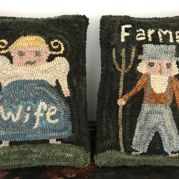 Punch Needle Pattern - Farmer and Wife - 2 for 1 - From Notforgotten ...