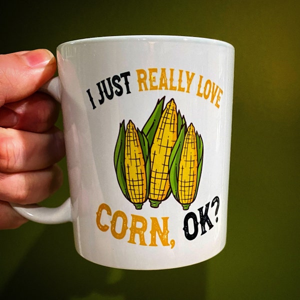 I Love Corn Mug - Cute Corn Mug for Corn Lovers - Corn on the Cob Gift ...