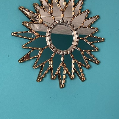 Gold Star Wall Mirror 15.7 From Peru, Accent Round Mirror Wall Decor ...