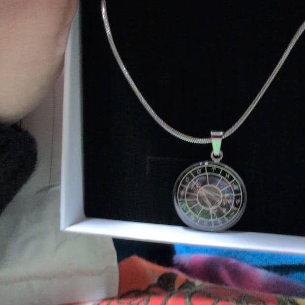 Astrology Birth Chart Necklace Personalized Pendant. Silver & Black ...
