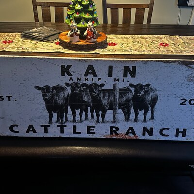 Cattle Company Ranch Farmhouse Cow Decor Sign Family Room Wall Art ...