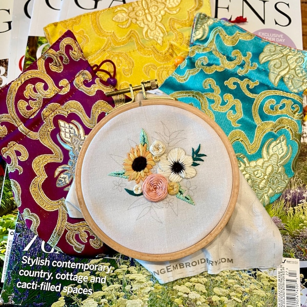 DIY Mini Beginner Embroidery Kit, Small Floral Embroidery Project With ...