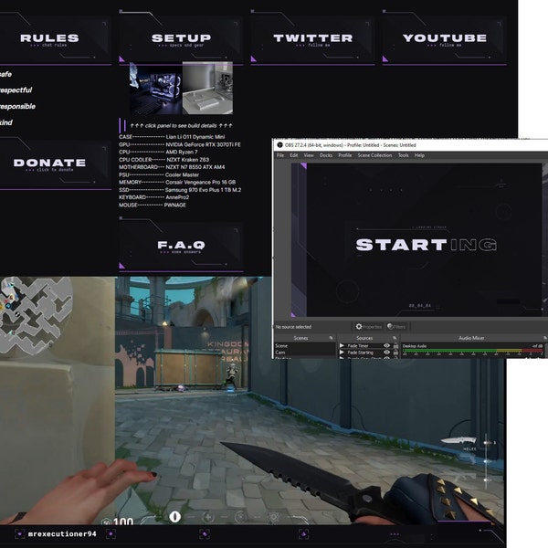 Fade Animated Twitch Pack | Valorant Inspired Purple Streamer Package ...